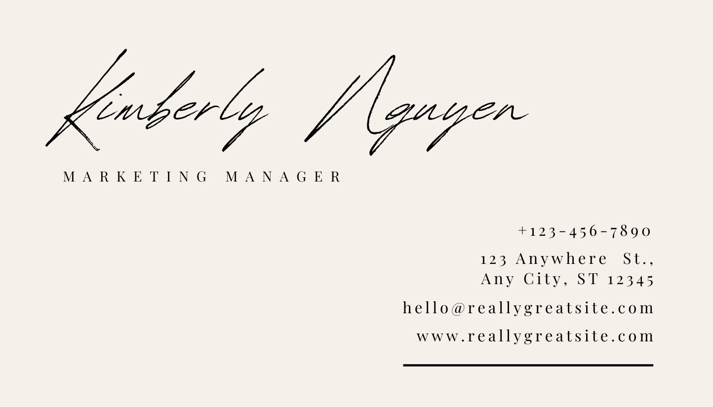 Beige Modern Business Card Template, Minimalist Design (canva) - Etsy