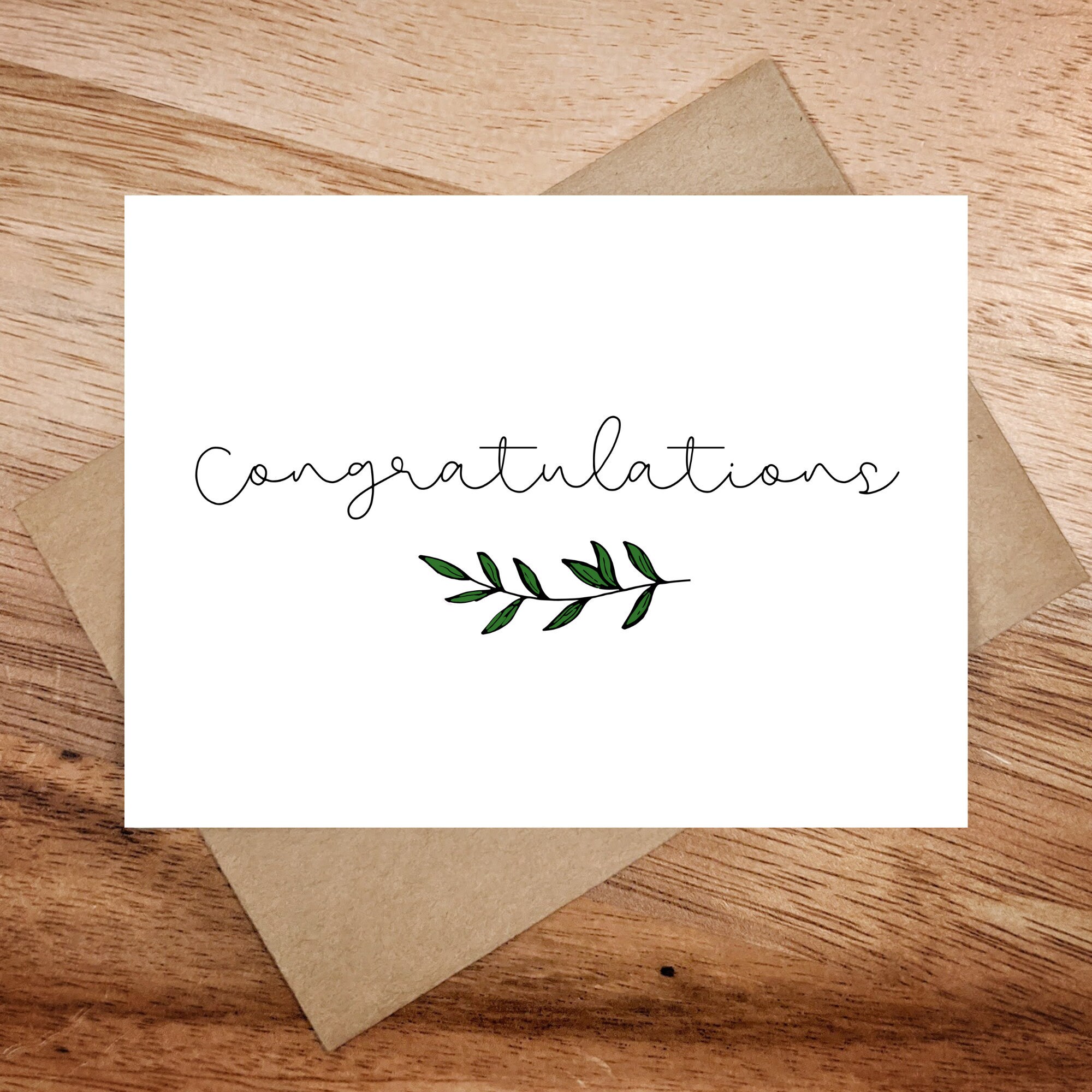 Congratulations // Floral // Simple Card // A1 Envelope | Etsy