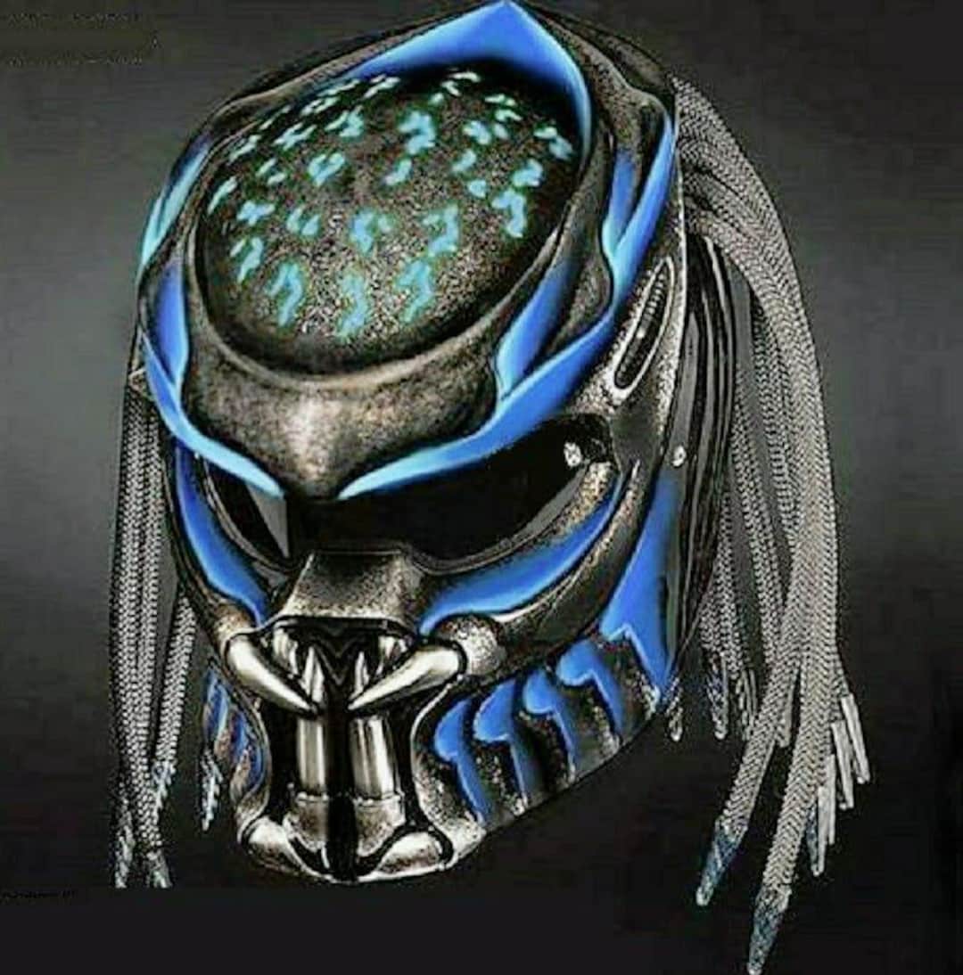 Blue Predator Motorcycle Helmet, Custom DOT & ECE Approved - Etsy