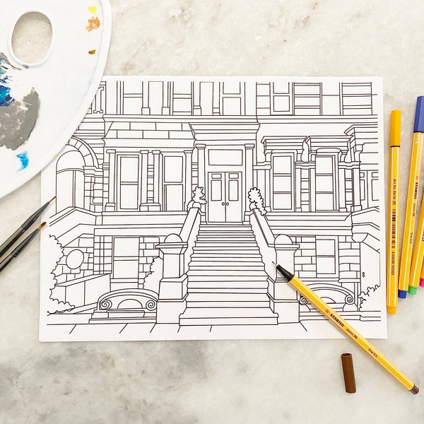 New York City Coloring Page - Etsy