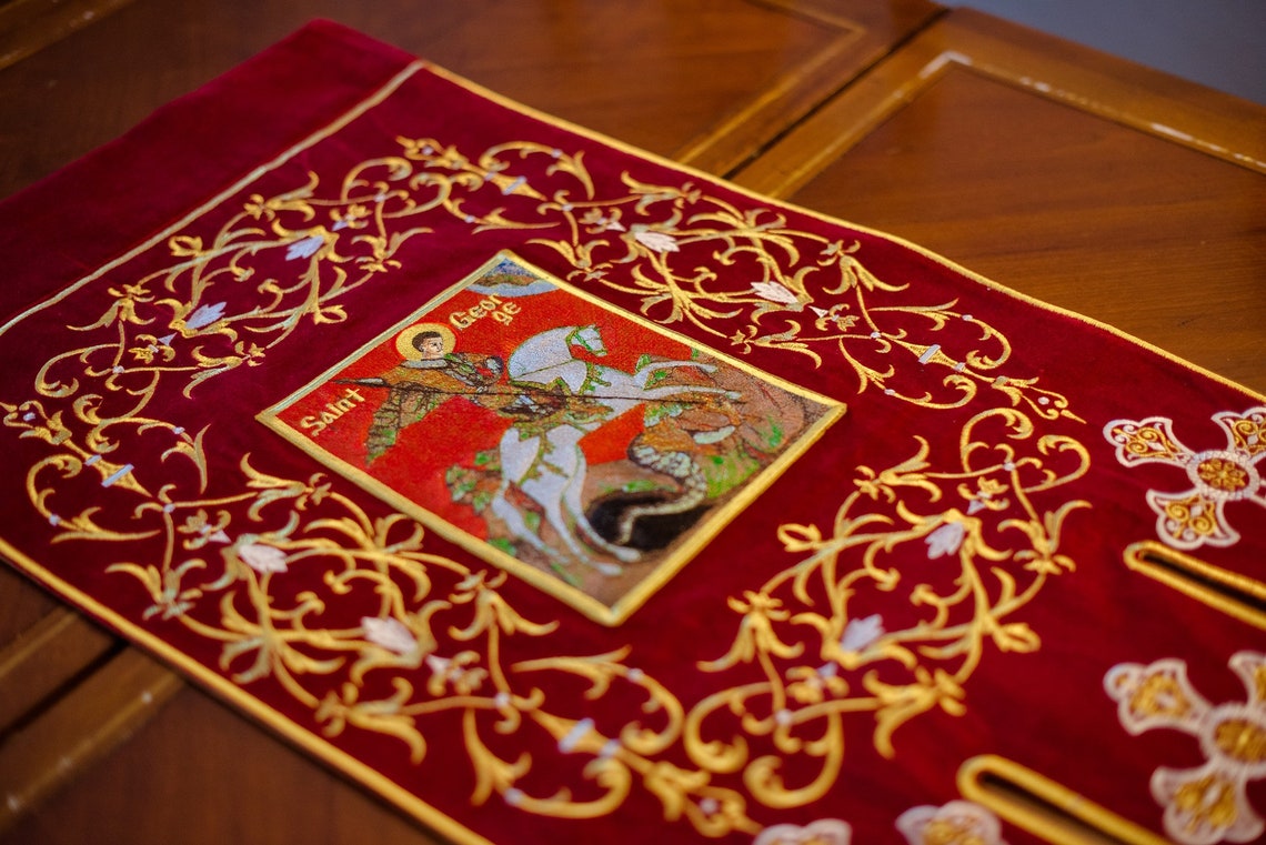 Fully-embroidered Orthodox Church Banner With the Icon of St. George - Etsy
