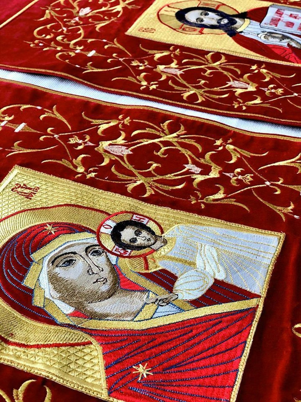 Fully-embroidered Orthodox Church Banner With the Icon of Theotokos - Etsy