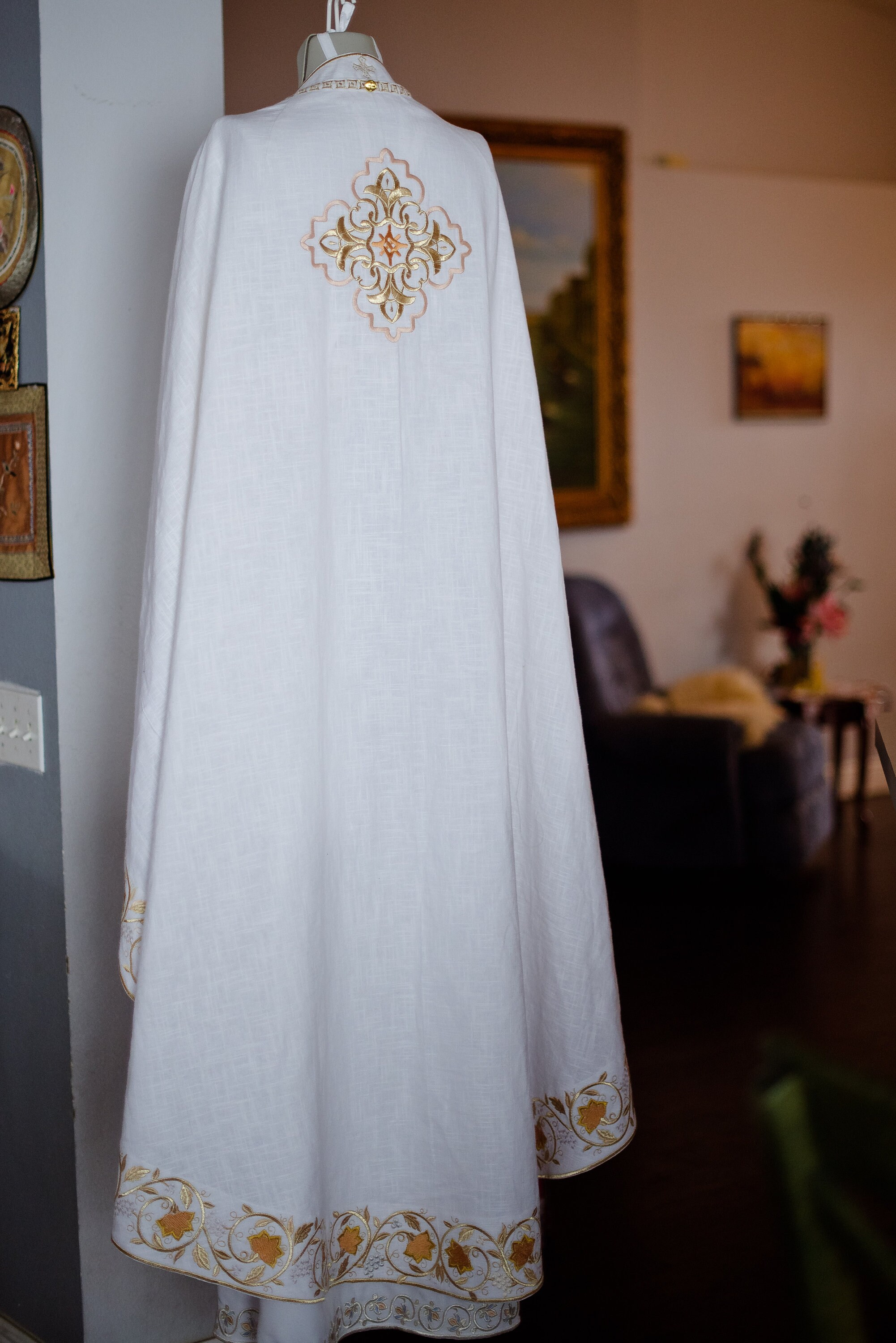 Fully Embroidered Orthodox Priest Vestments Set, Simple Linen - Etsy