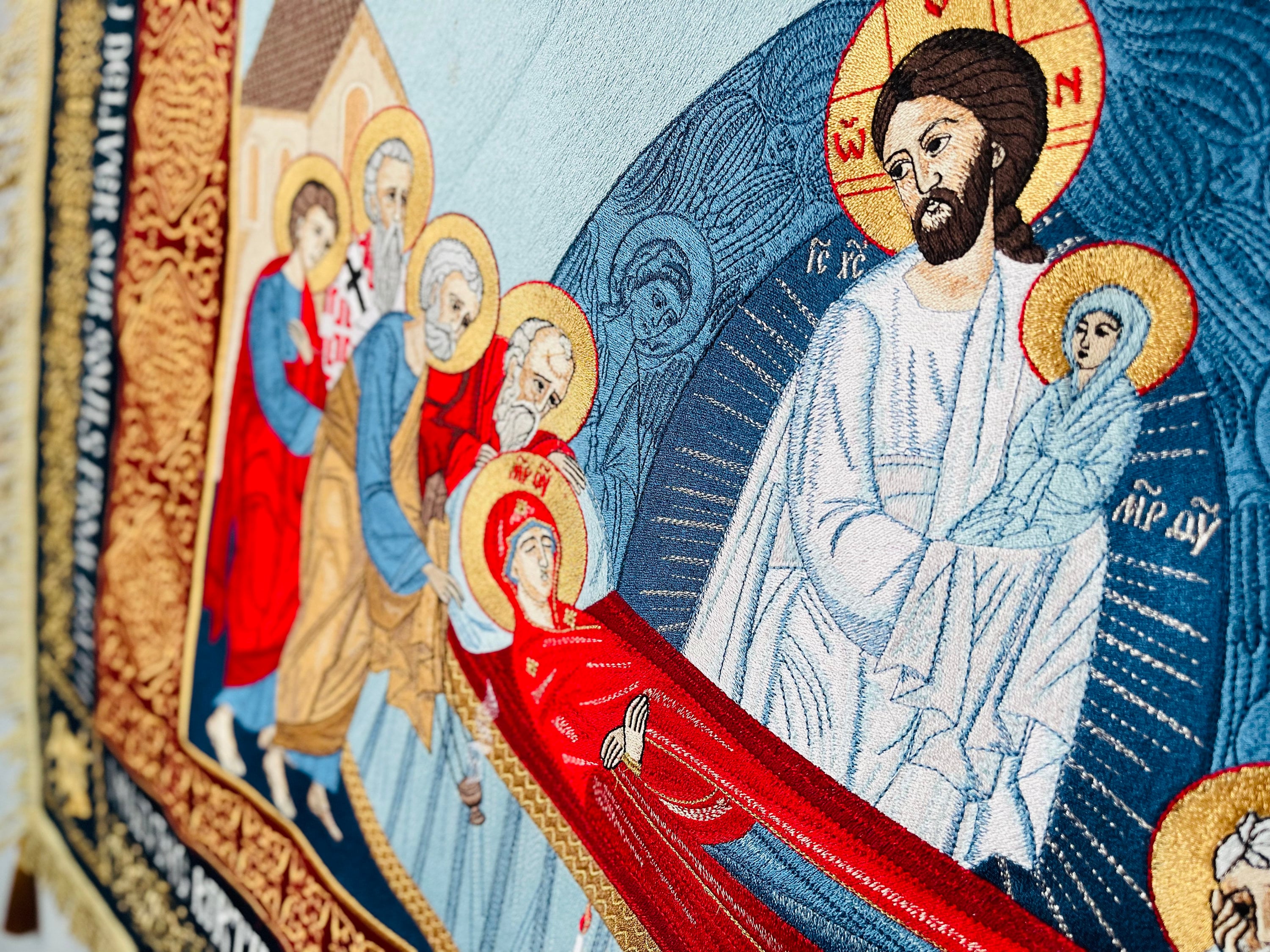 Fully-embroidered Orthodox Church Shroud (epitaphios) of Theotokos With ...