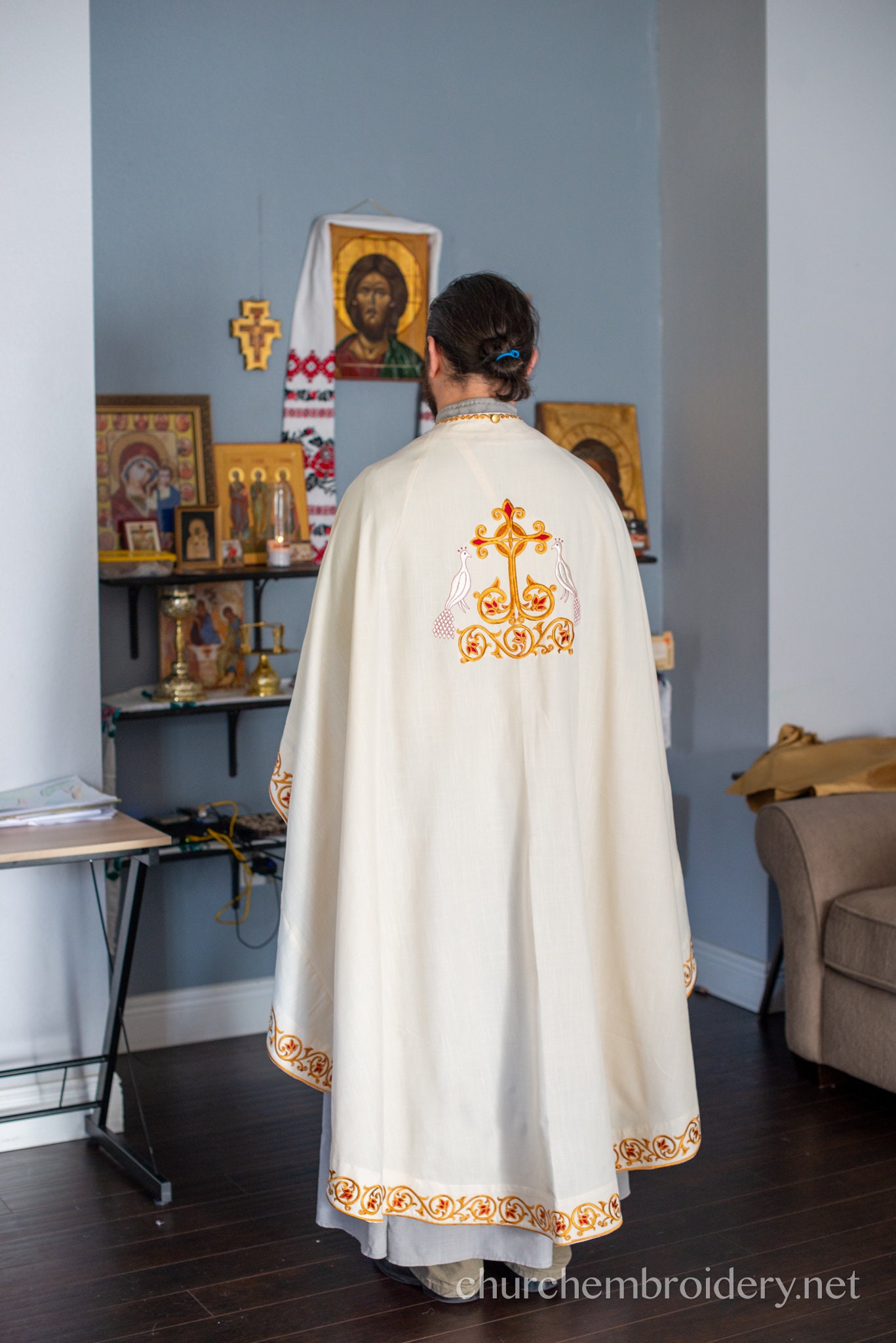 Fully Embroidered Orthodox Priest Vestments Set, Simple Linen, Simple ...