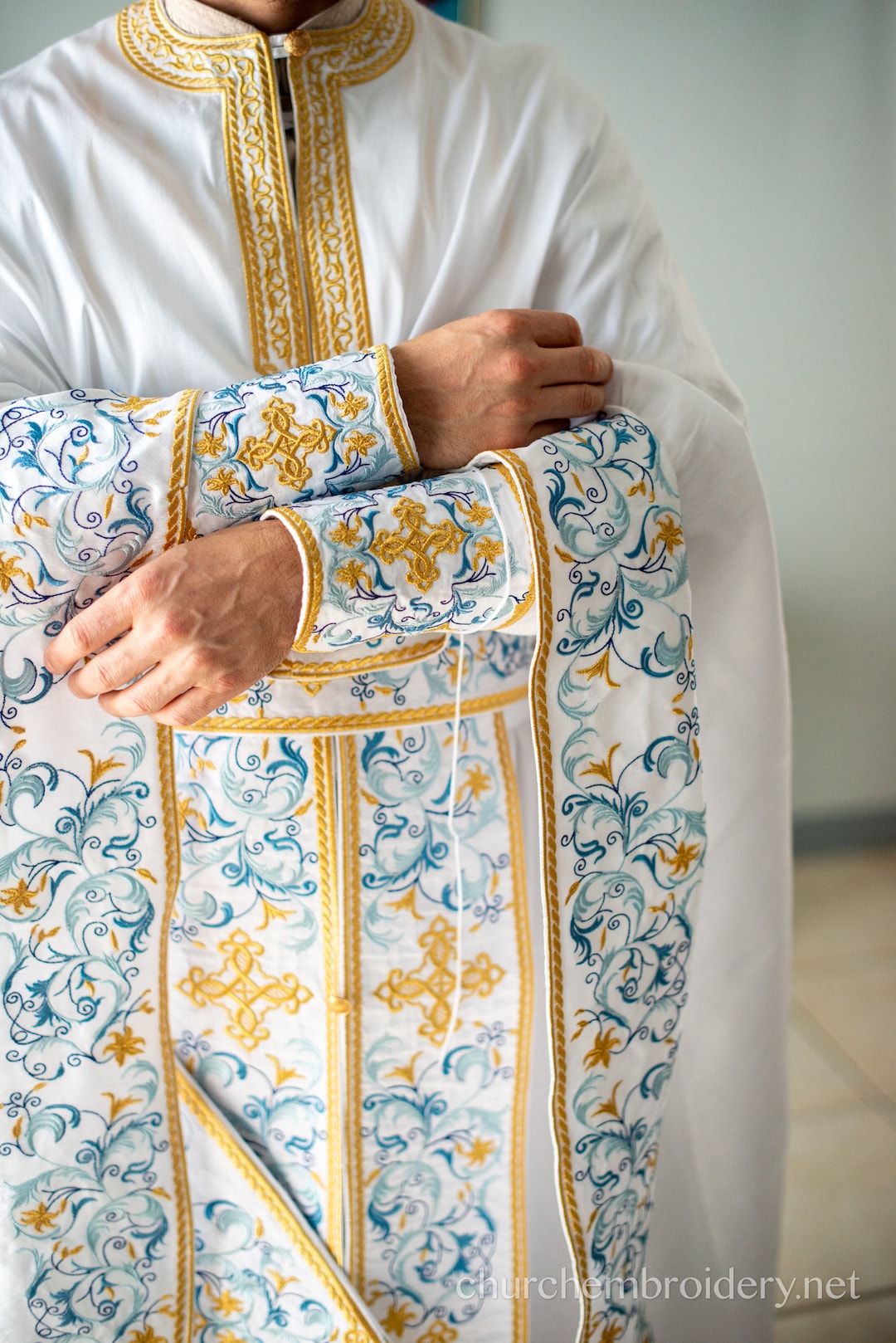 Fully Embroidered Orthodox Church Priest Vestments Set Greek Style ...