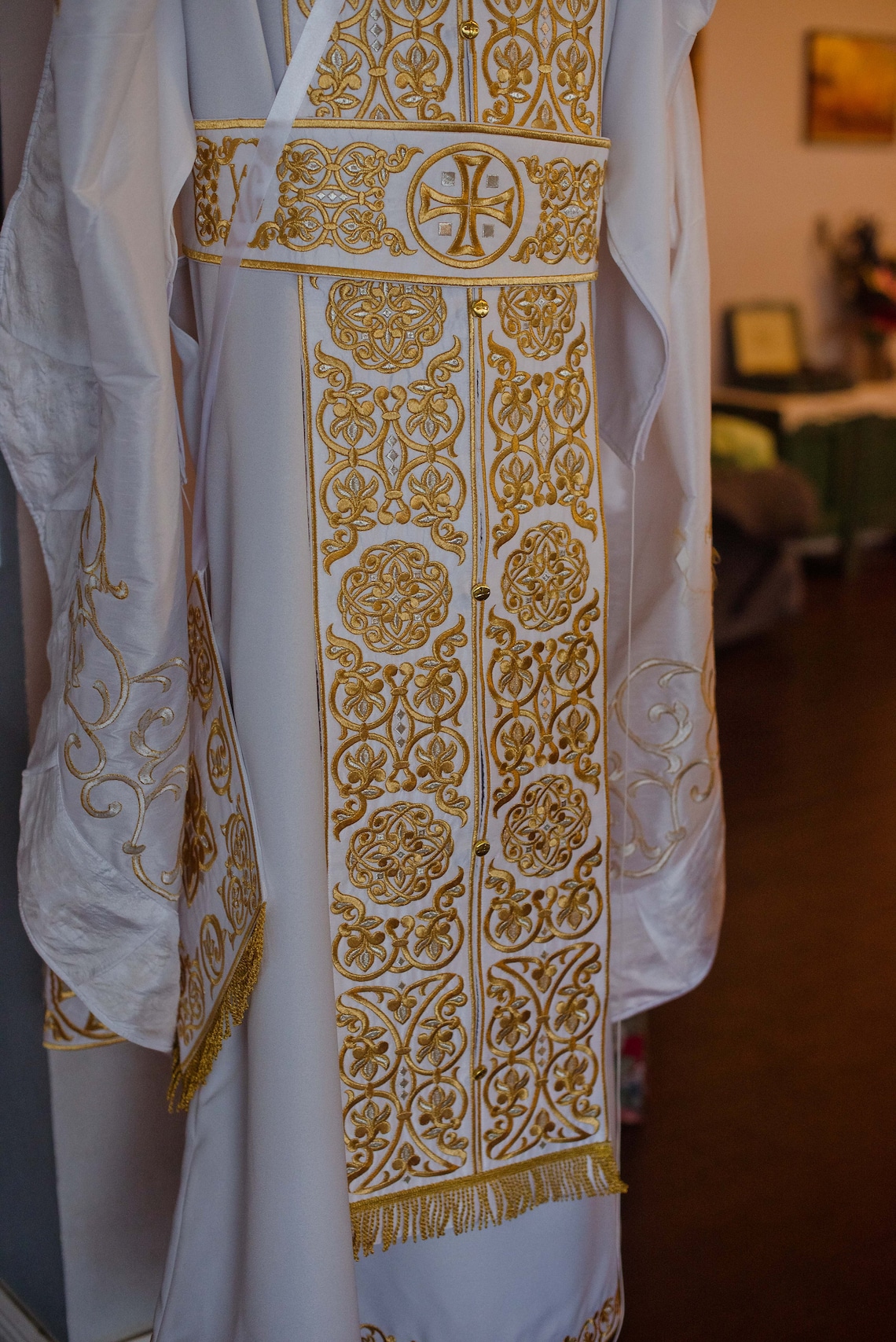 Fully Embroidered Orthodox Priest Vestments Set, White - Etsy