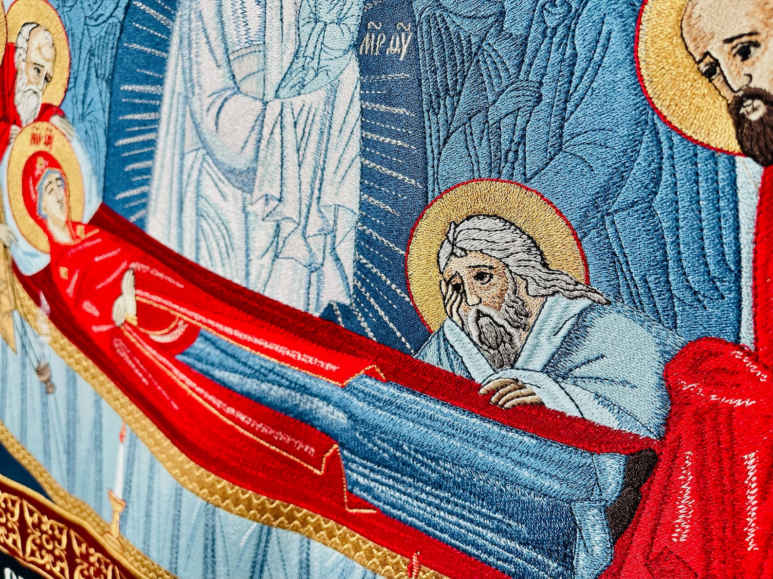 Fully-embroidered Orthodox Church Shroud (epitaphios) of Theotokos With ...