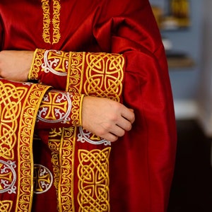 Fully Embroidered Orthodox Priest Gold Set, Dark Red Gold - Etsy