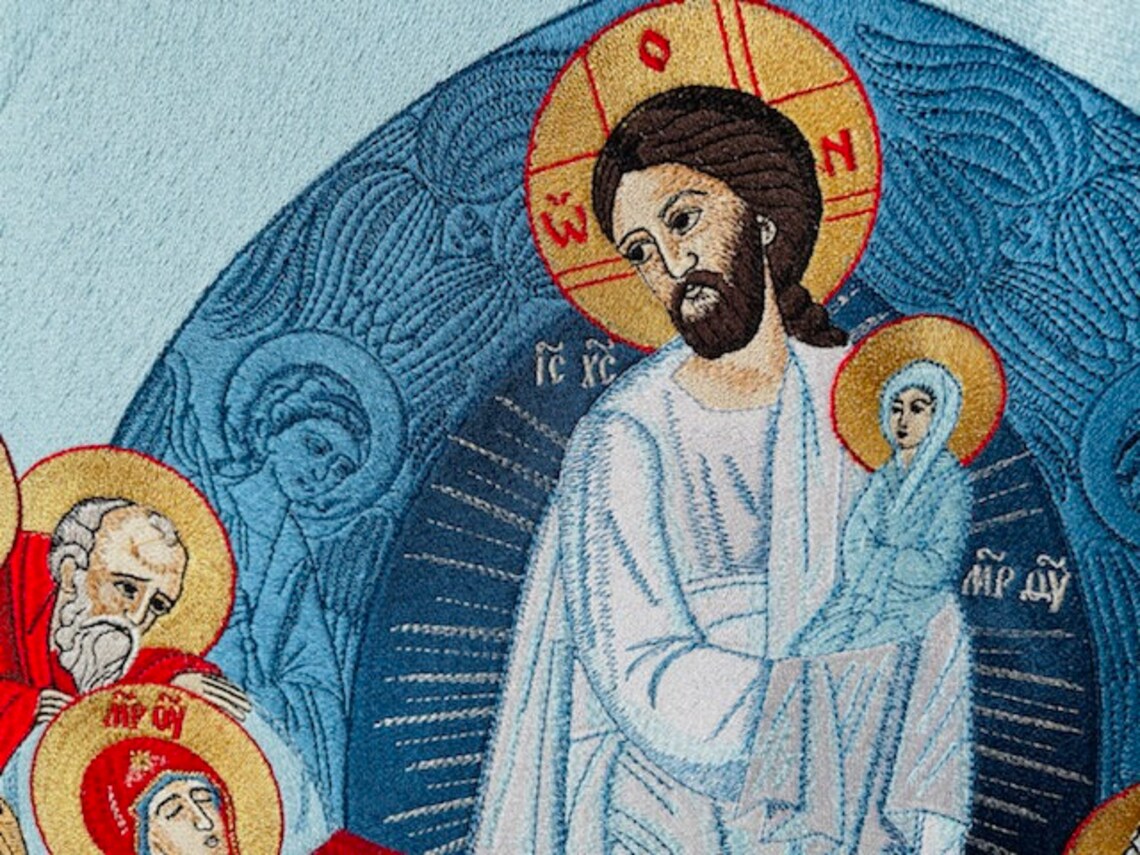Fully-embroidered Orthodox Church Shroud epitaphios of - Etsy