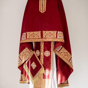 Fully Embroidered Orthodox Priest Gold Set, Dark Red Gold - Etsy