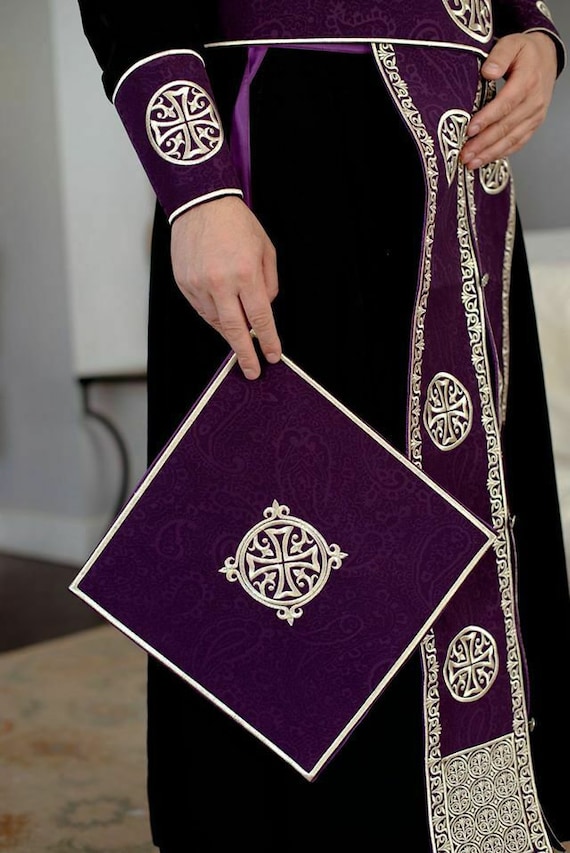 Fully Embroidered Orthodox Priest Vestments Set Purple | Etsy