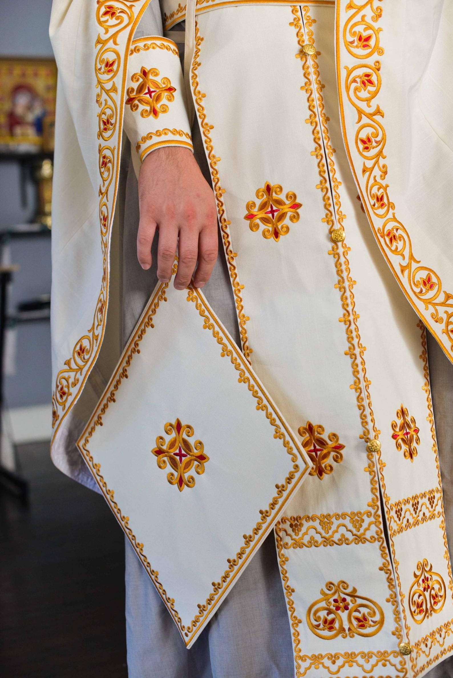 Fully Embroidered Orthodox Priest Vestments Set, Simple Linen - Etsy