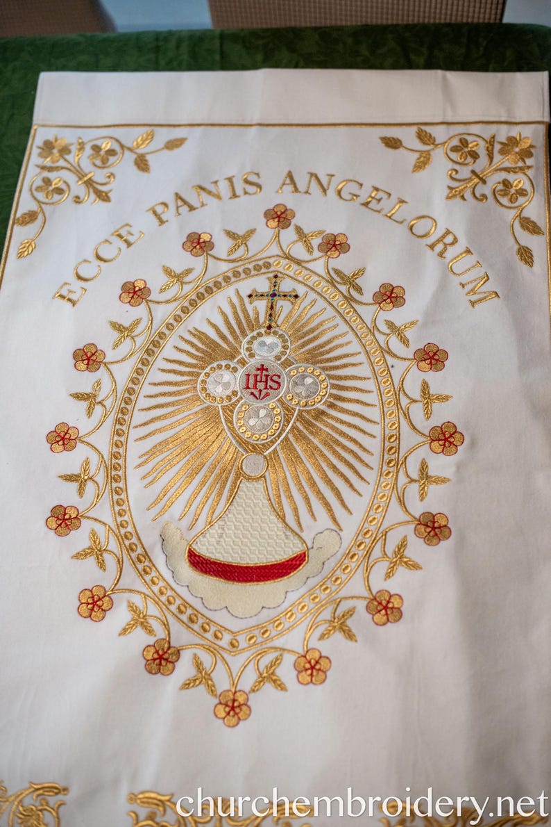 Fully-embroidered Church Temple Banner - Etsy UK