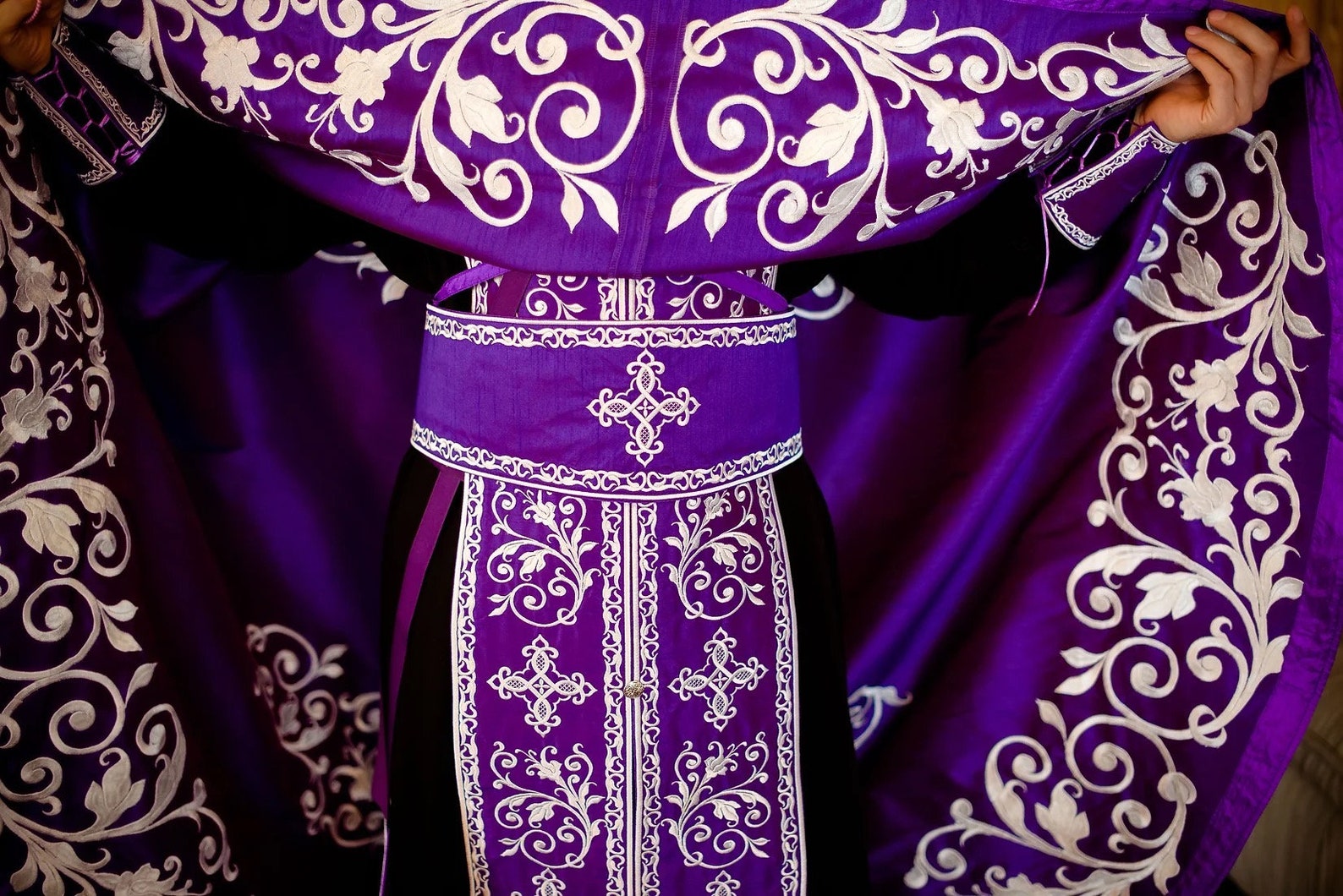 Fully Embroidered Orthodox Priest Vestments Set, Purple Silver - Etsy