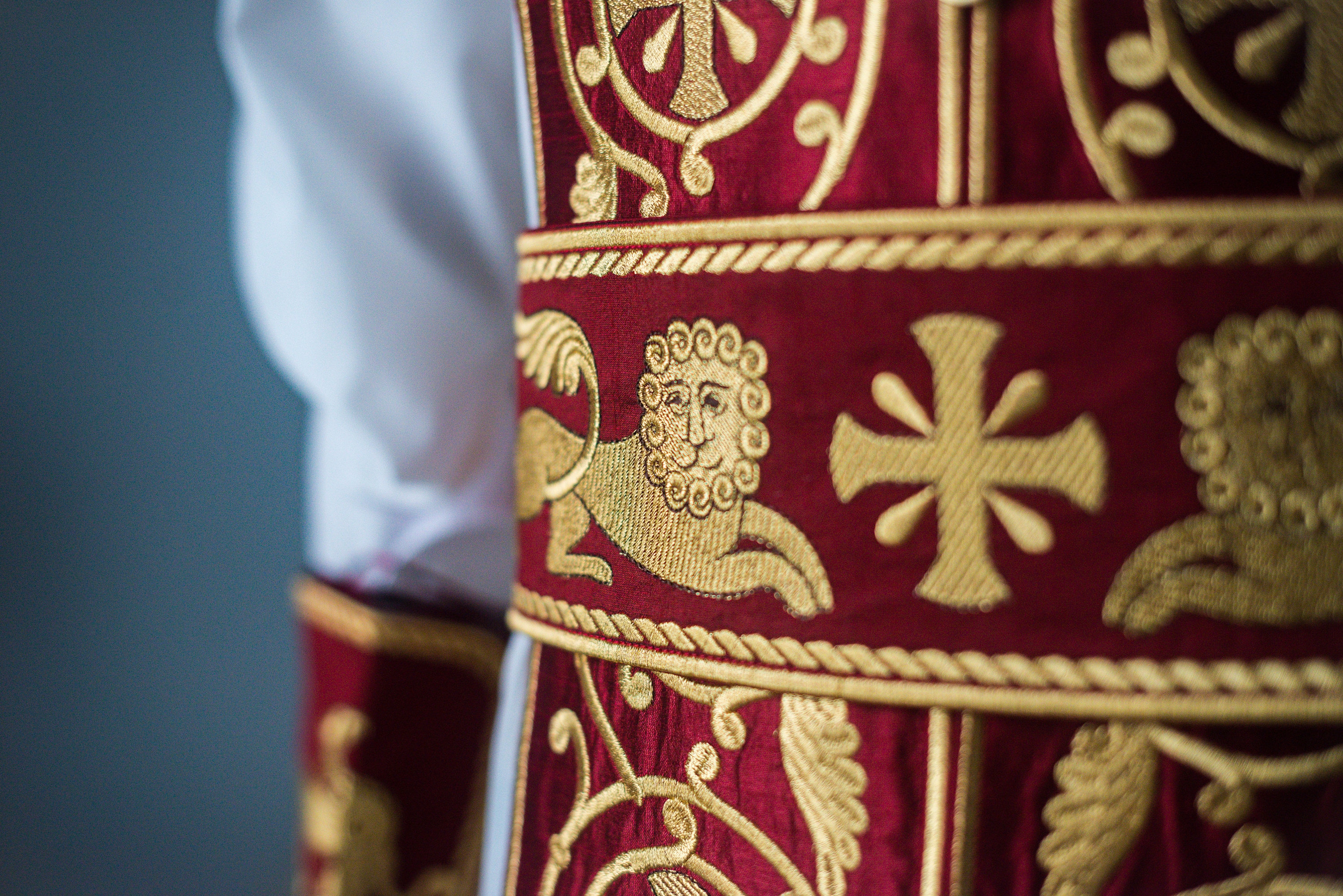 Fully Embroidered Orthodox Priest Vestments Set, Light Silk, Gold ...