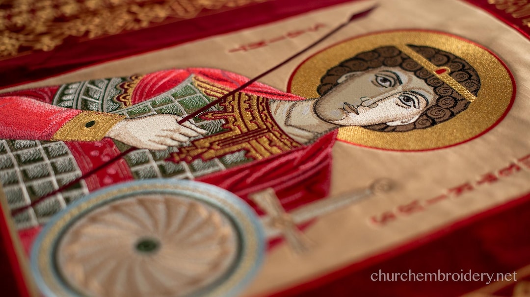 Fully-embroidered Orthodox Church Banner With Any Icon - Etsy