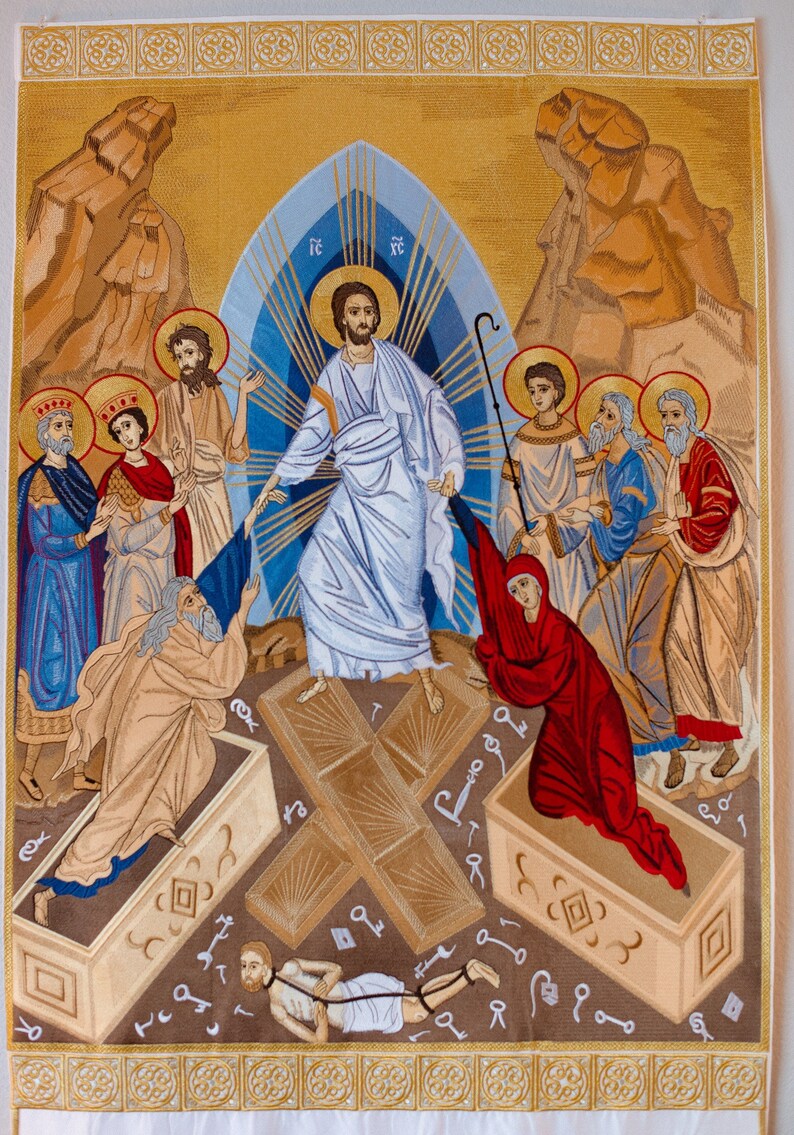 Fully-embroidered Orthodox Church Banner With the Icon Resurrection ...