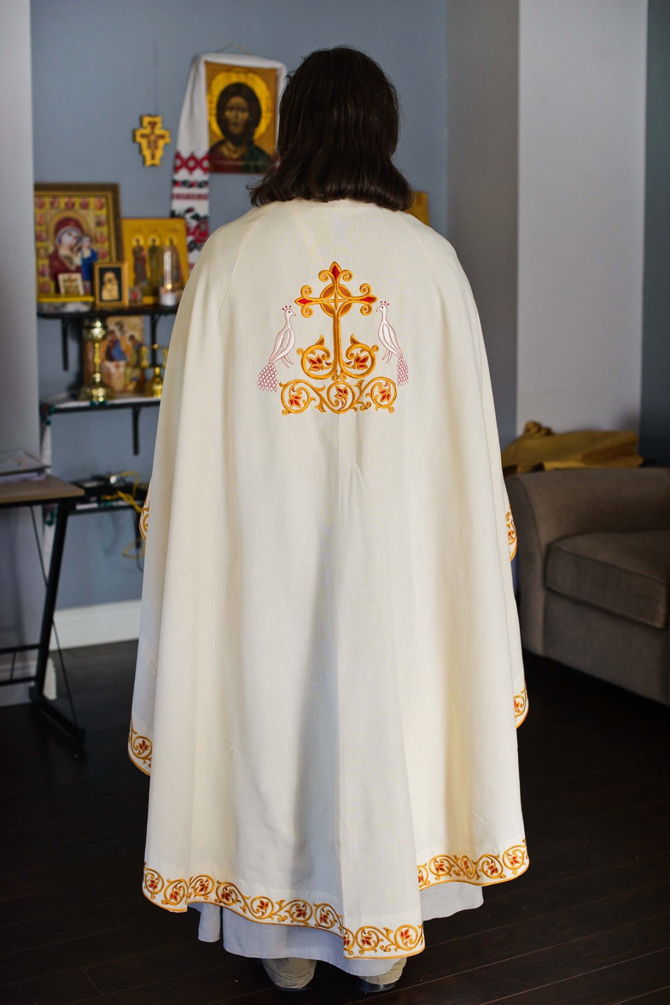 Fully Embroidered Orthodox Priest Vestments Set, Simple Linen - Etsy