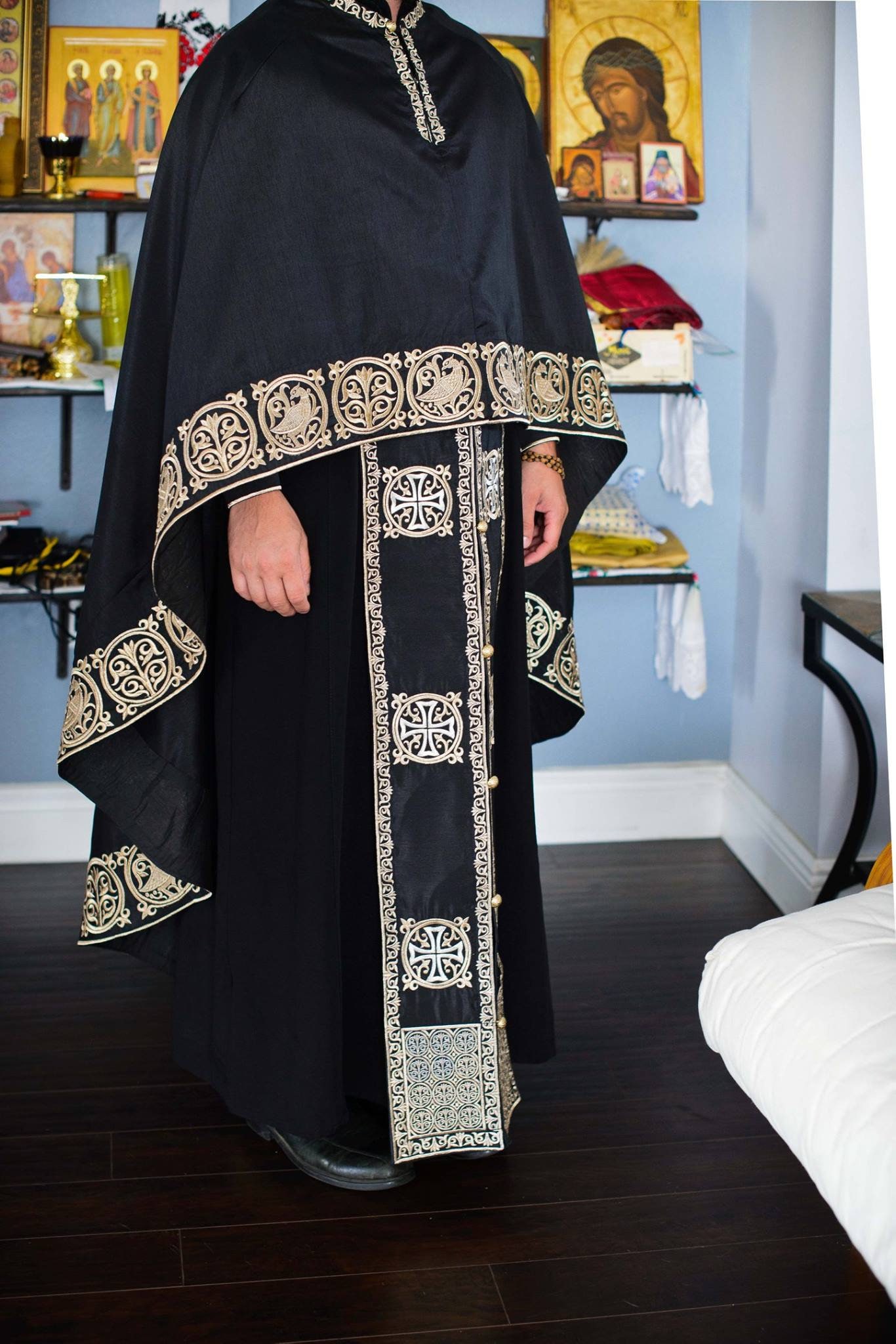 Fully Embroidered Orthodox Priest Vestments Set Black, Great Lent - Etsy