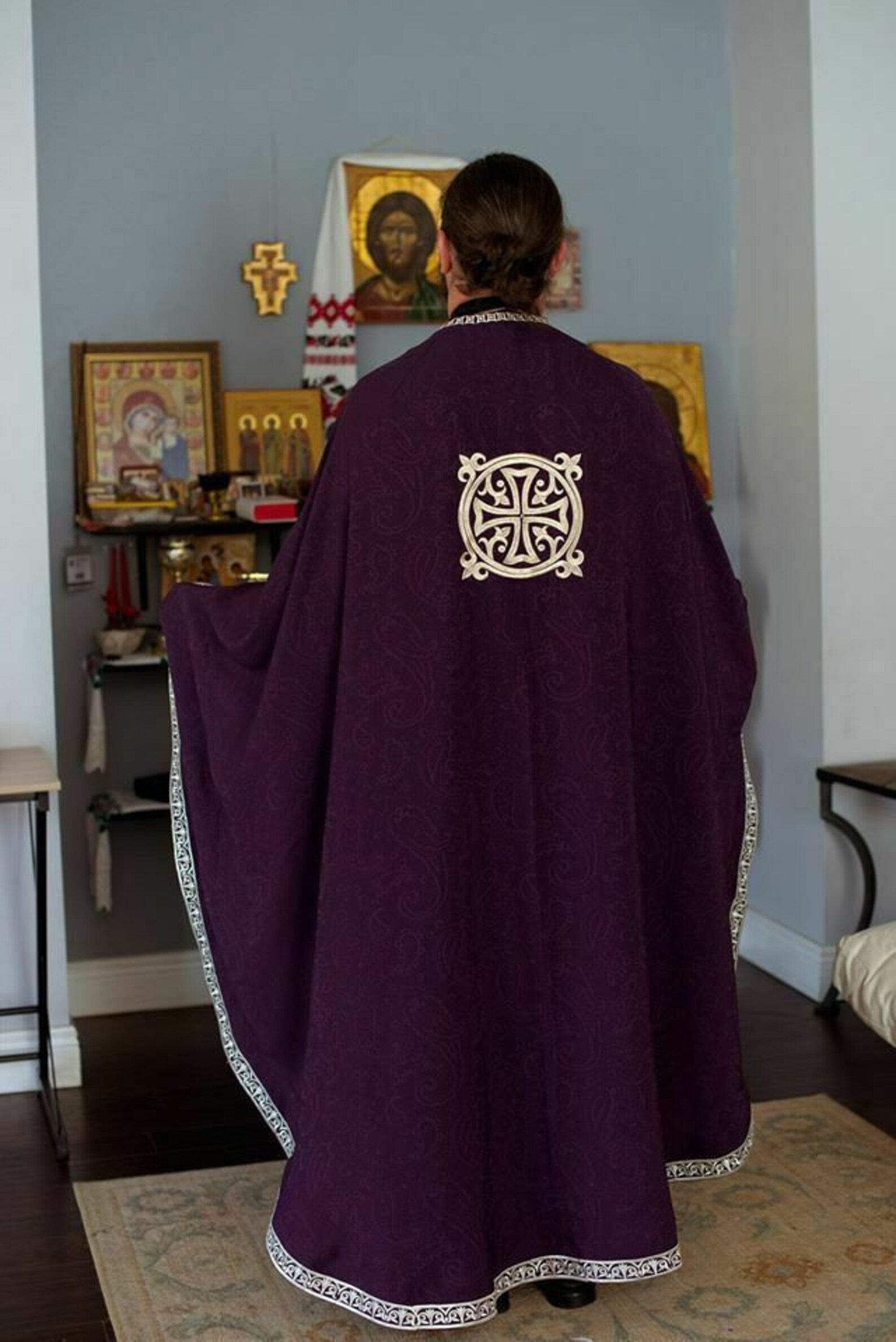 Fully Embroidered Orthodox Priest Vestments Set, Purple - Etsy