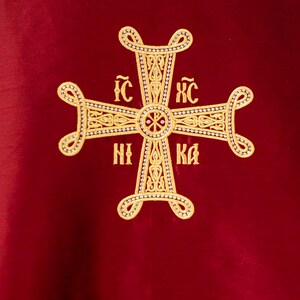 Fully Embroidered Orthodox Priest Gold Set, Dark Red Gold - Etsy