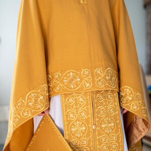 Fully Embroidered Orthodox Priest Vestments Set, Simple Linen, Gold - Etsy