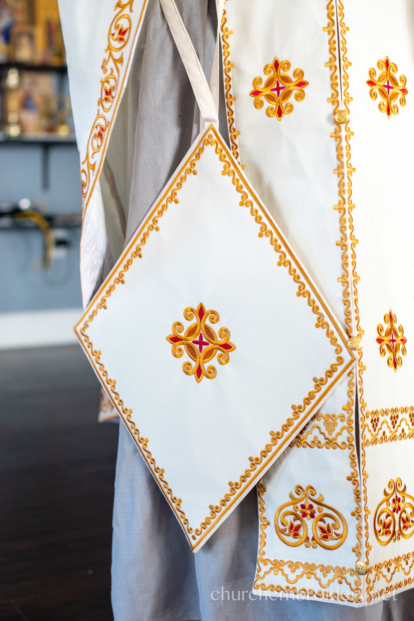 Fully Embroidered Orthodox Priest Vestments Set, Simple Linen, Simple ...