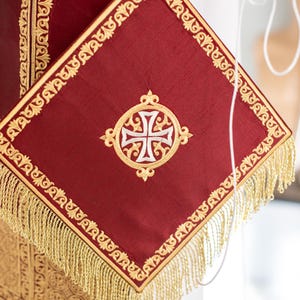 Fully Embroidered Orthodox Priest Gold Set, Dark Red Gold - Etsy