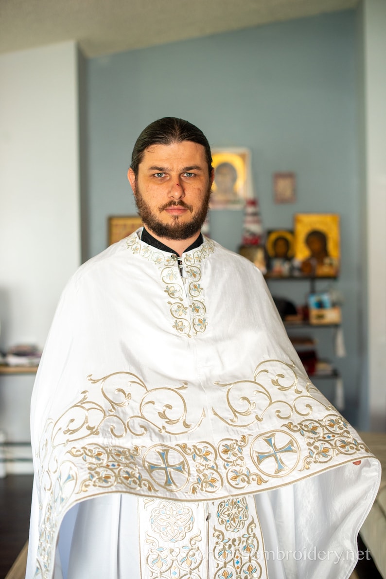 Fully Embroidered Orthodox Priest Vestments Set White - Etsy