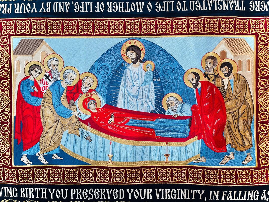 Fully-embroidered Orthodox Church Shroud (epitaphios) of Theotokos With ...