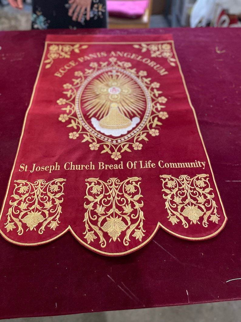 Fully-embroidered Church Temple Banner - Etsy UK