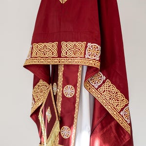 Fully Embroidered Orthodox Priest Gold Set, Dark Red Gold - Etsy