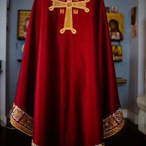 Fully Embroidered Orthodox Priest Gold Set, Dark Red Gold - Etsy