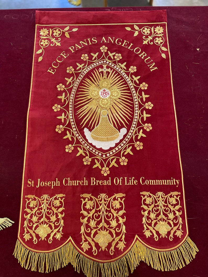 Fully-embroidered Church Temple Banner - Etsy UK