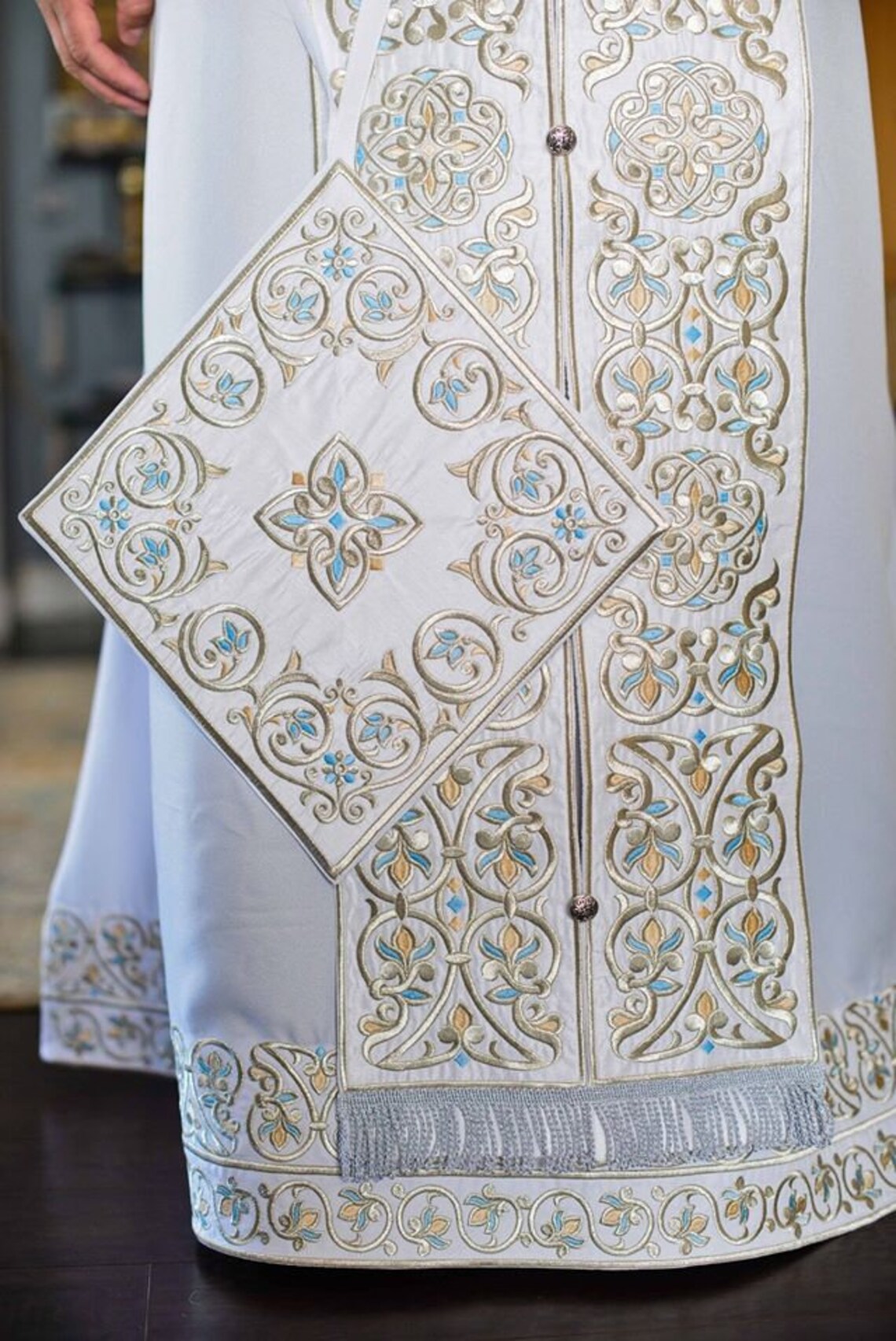 Fully Embroidered Orthodox Priest Vestments Set, White - Etsy