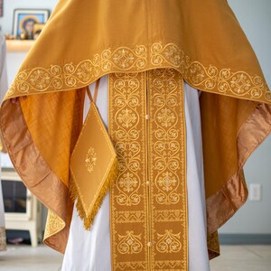 Fully Embroidered Orthodox Priest Vestments Set, Simple Linen, Gold - Etsy