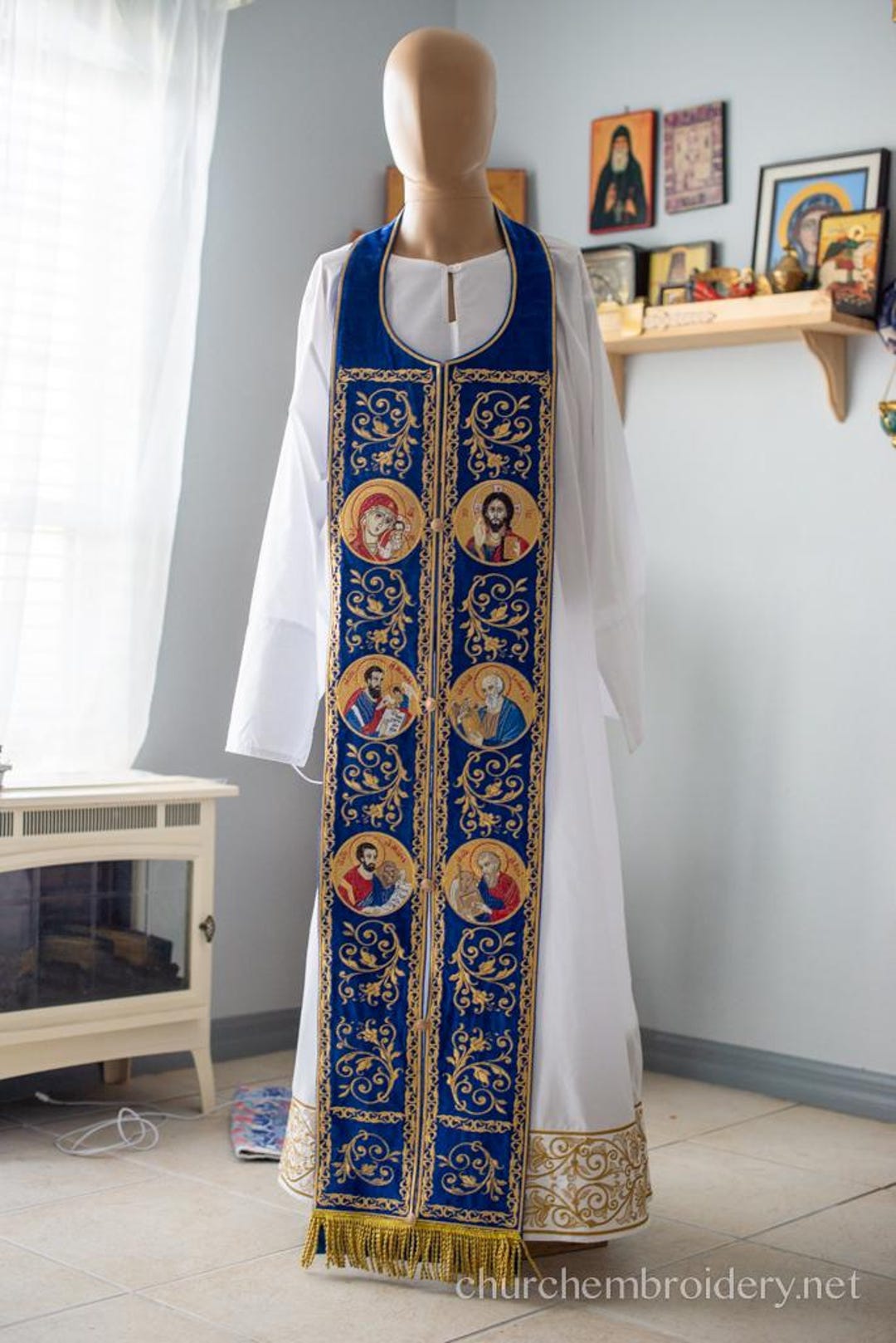 Fully Embroidered Orthodox Priest Bishop Epitrahelion Set Custom Stole ...