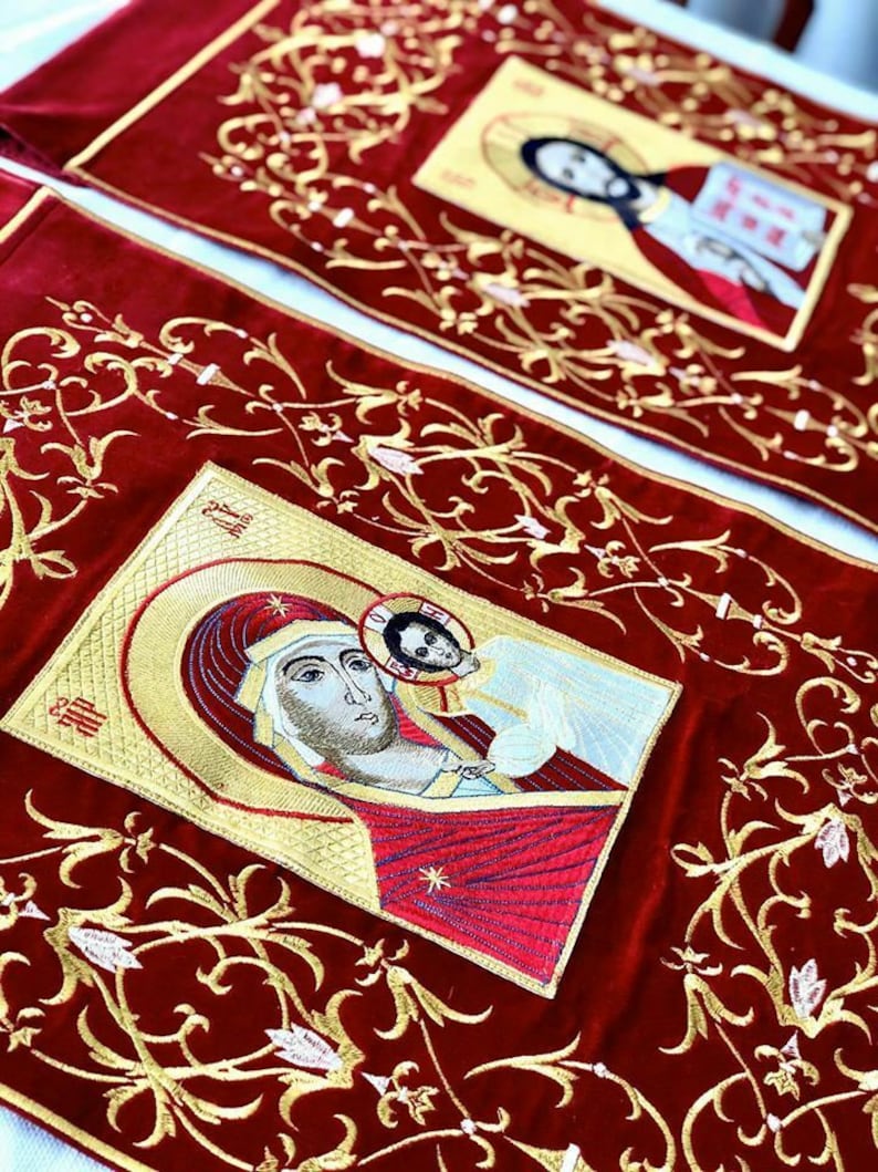 Fully-embroidered Orthodox Church Banner With the Icon of Theotokos - Etsy