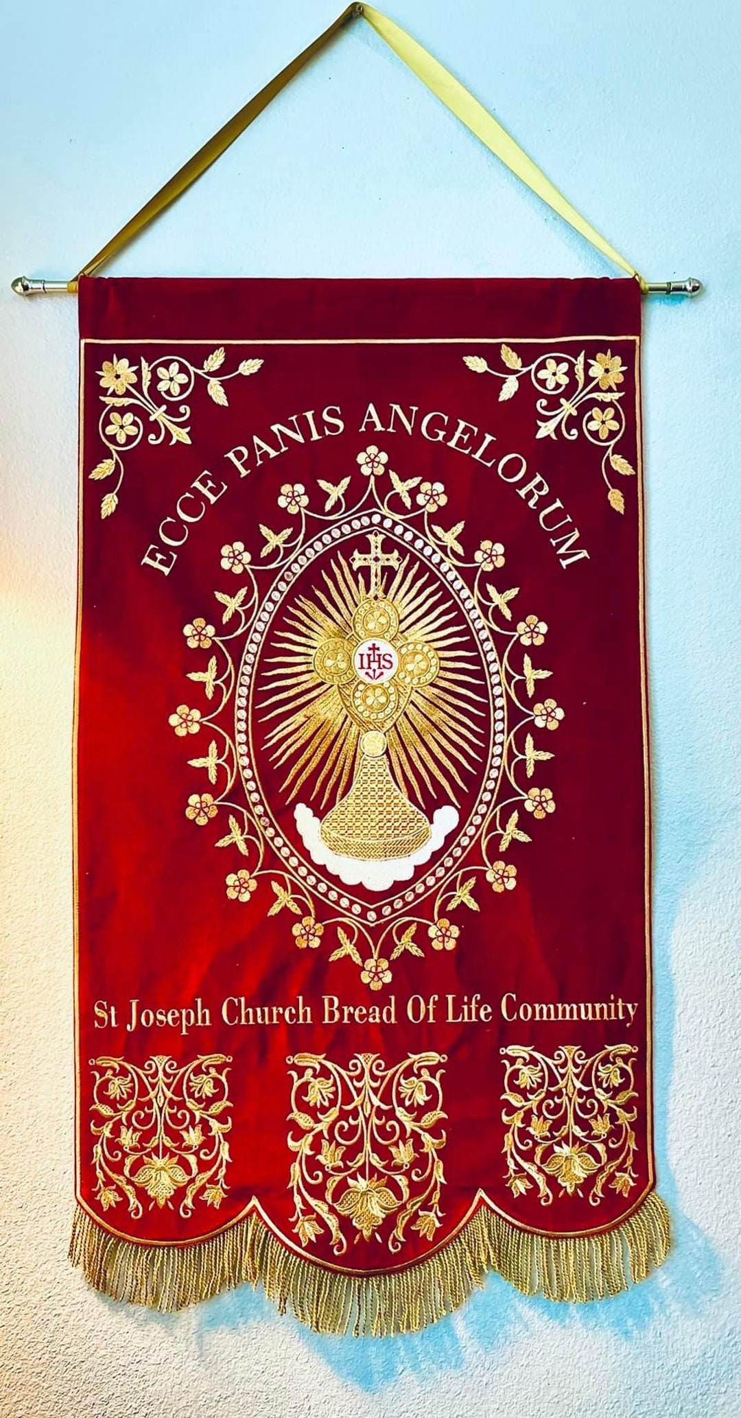 Fully-embroidered Church Temple Banner - Etsy