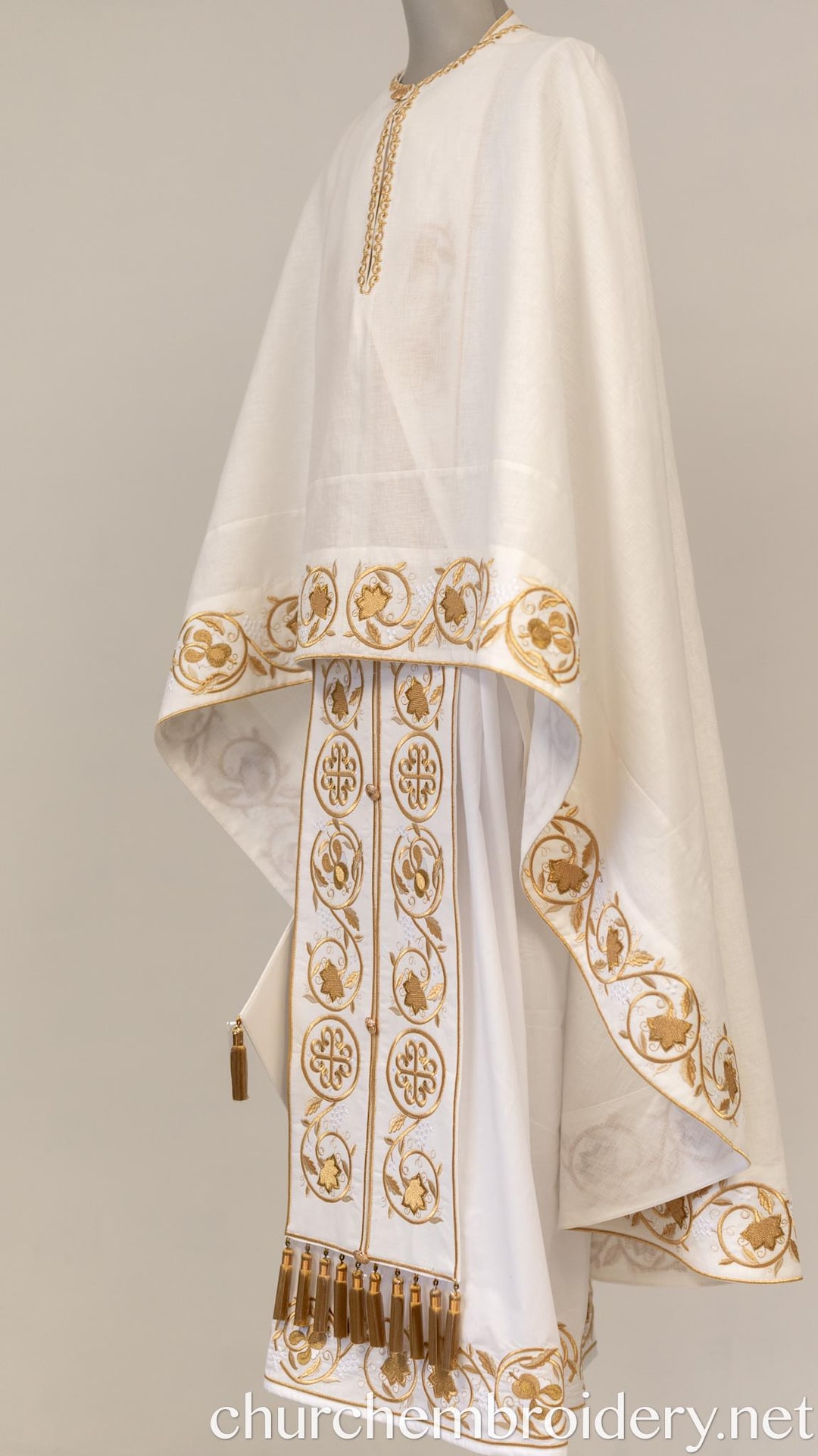 Fully Embroidered Orthodox Priest Vestments Set, Simple Linen - Etsy