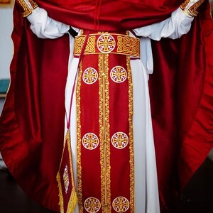Fully Embroidered Orthodox Priest Gold Set, Dark Red Gold - Etsy