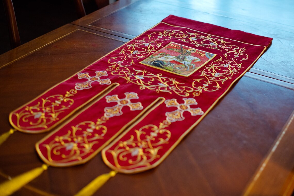 Fully-embroidered Orthodox Church Banner With the Icon of St. George - Etsy