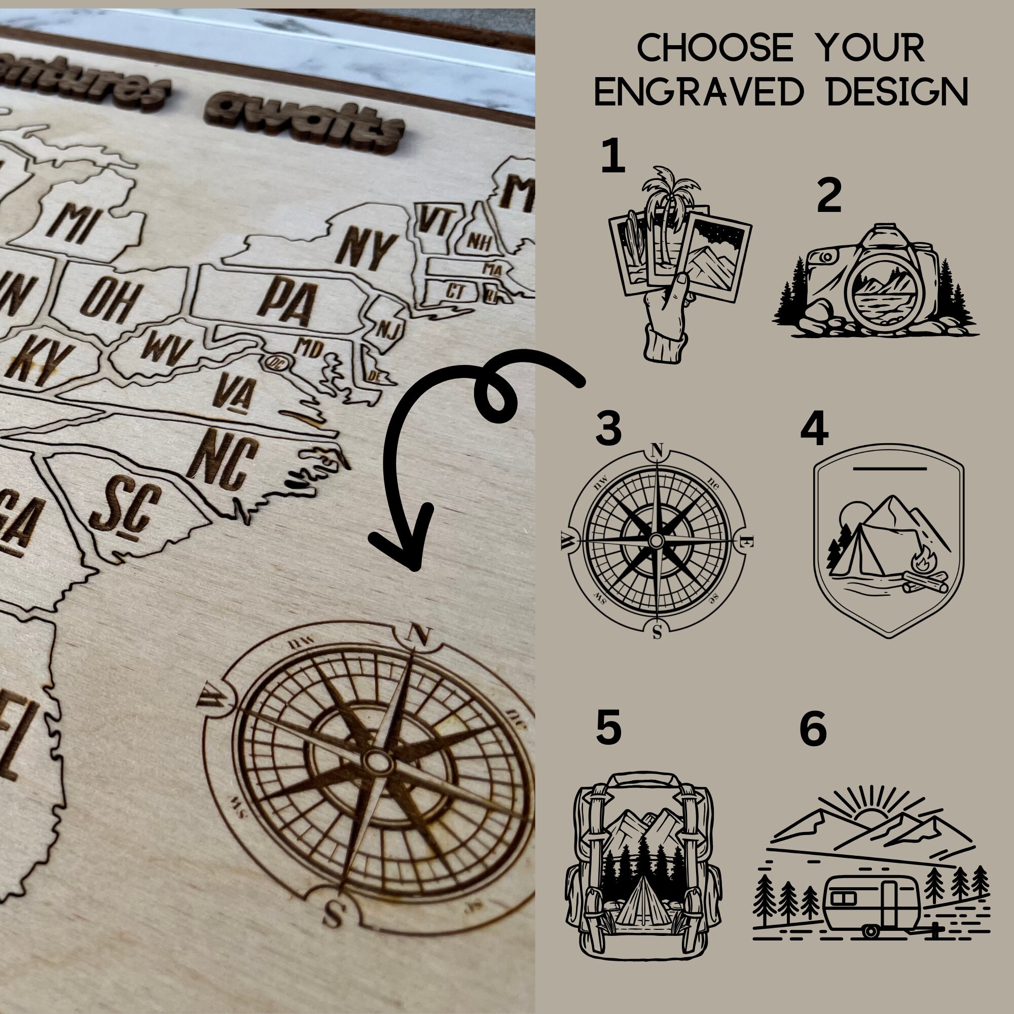 Travel Map, U.S. Map Puzzle, Personalized Family Travel Map, U.S ...