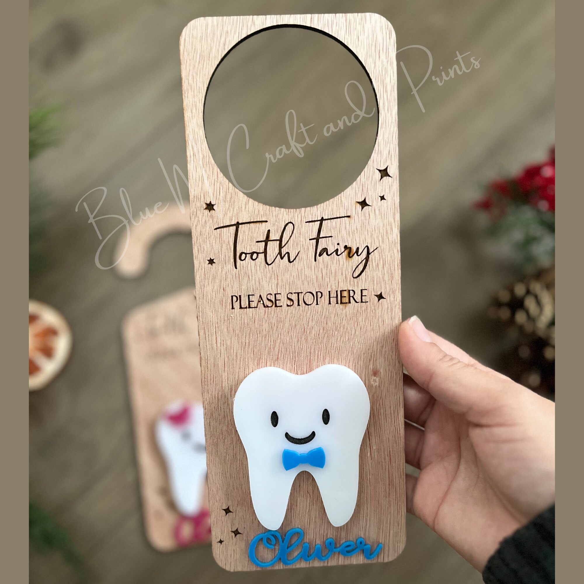 Personalized Tooth Fairy Door Hanger custom Wooden Tooth Fairy Sign ...