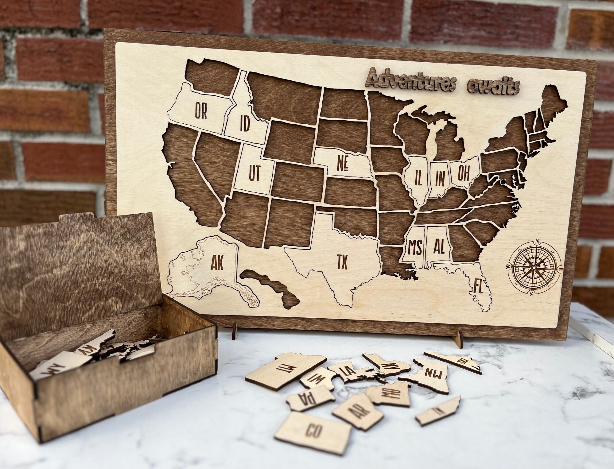 Travel Map, U.S. Map Puzzle, Personalized Family Travel Map, U.S ...