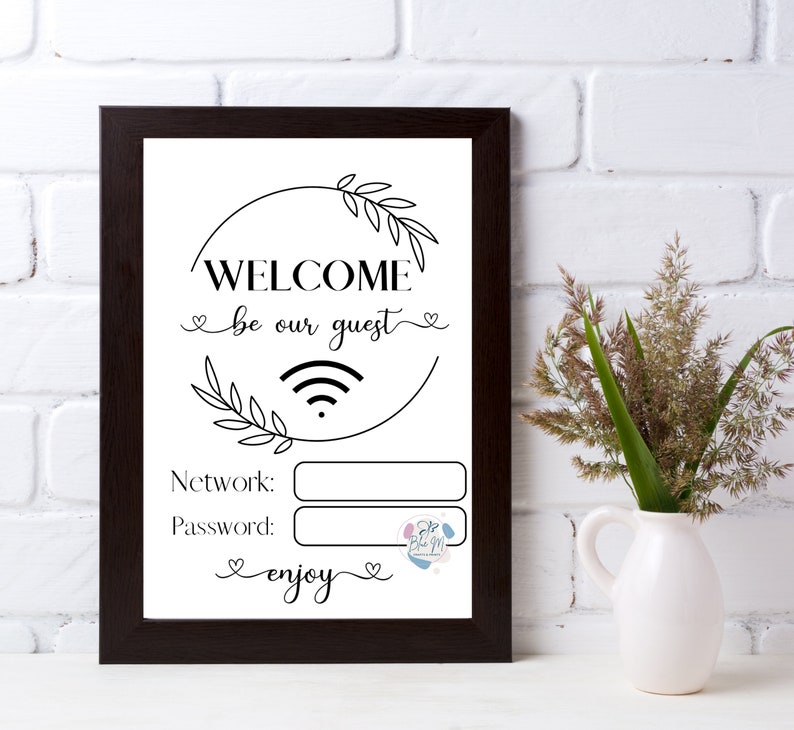 Printable Wifi Sign, Wifi SVG, PDF, PNG, Wifi Password Sign, 4x6,5x7 ...