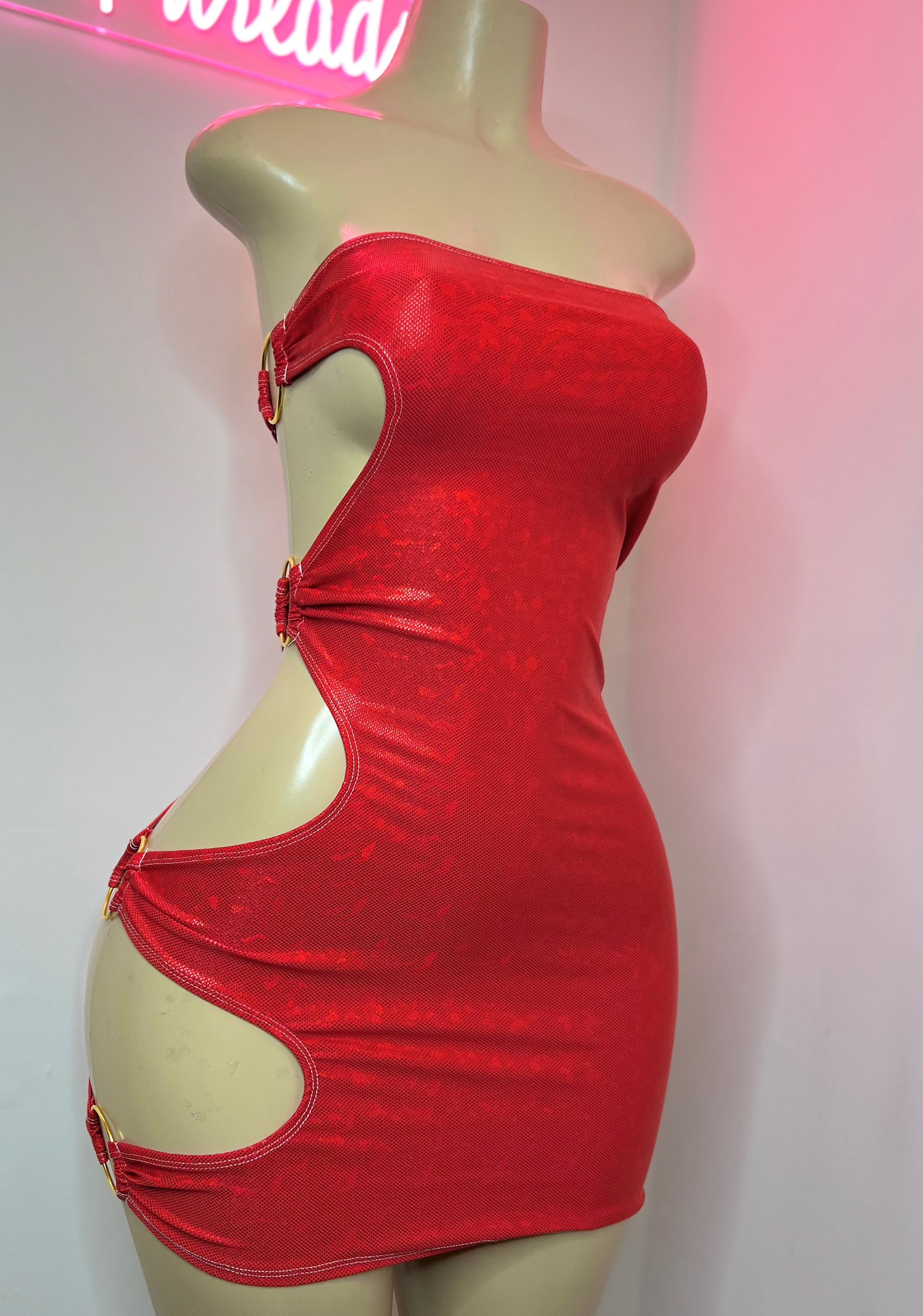 Exotic Dancewear, Rave Wear, Club, Strapless Dress, Cut Out Dress, O ...
