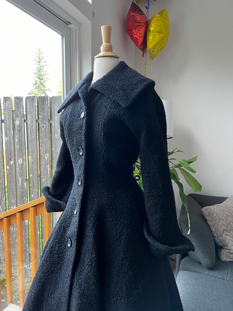 1950s Black Princess Coat 1950s Heavyweight Princess Coat - Etsy