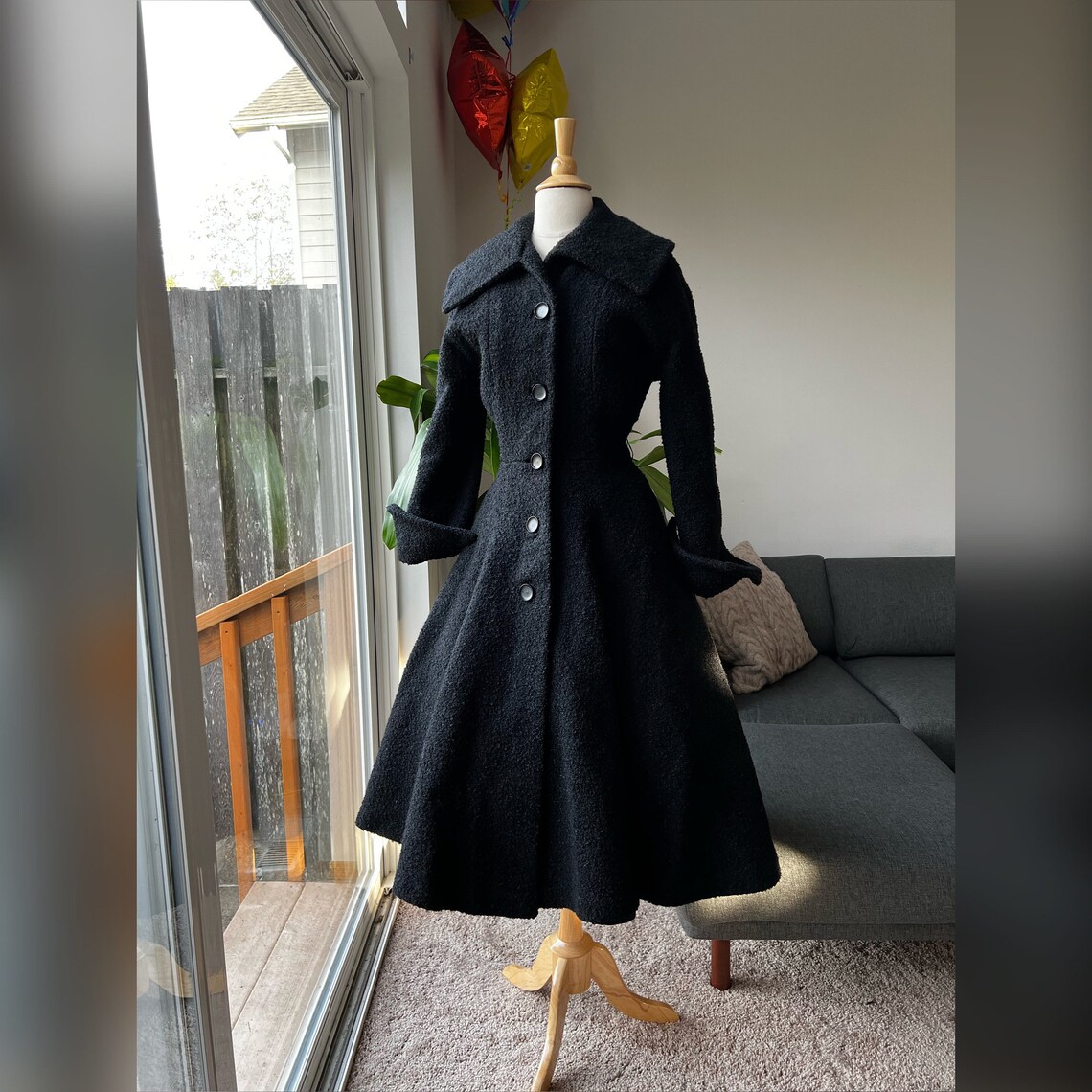 1950s Black Princess Coat 1950s Heavyweight Princess Coat - Etsy
